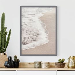 Bilderwelten Bild mit Rahmen Welle k&uuml;sst Strand