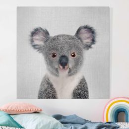 Bilderwelten Leinwandbild Tiere Motiv Kunstdruck schwarz weiss - Baby Koala Klara - Koala XXL Kinderzimmer Baby M&auml;dchen Jungen