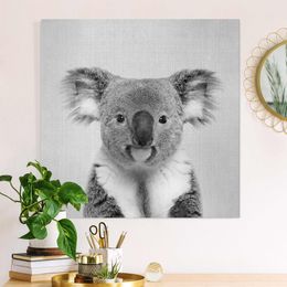 Bilderwelten Leinwandbild Tiere Motiv Kunstdruck schwarz weiss - Koala Klaus Schwarz Wei&szlig; - Koala XXL Kinderzimmer Baby M&auml;dchen Jungen