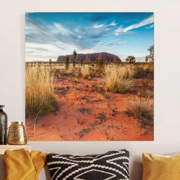 Bilderwelten Leinwandbild Natur Motiv Kunstdruck orange - Steppe - Landschaft XXL Wohnzimmer Schlafzimmer