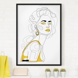 Bilderwelten Bild mit Rahmen Line Art Portraits - Lemon Lipstick