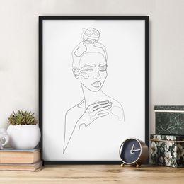 Bilderwelten Bild mit Rahmen Line Art Portraits - Messy Beauty