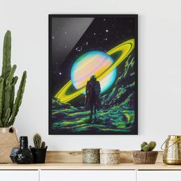 Bilderwelten Bild mit Rahmen Retro Collage - Die Ankunft