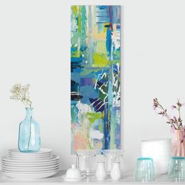 Bilderwelten Leinwandbild Sequenz in blau und gr&uuml;n