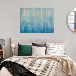 Bilderwelten Leinwandbild Breathe Street Art Blau Abstrakt - Graffiti Wandbilder S-XXL Street Art, Urban Art Jugendzimmer Schlafzimmer M&auml;dchen Girl
