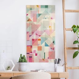 Bilderwelten Leinwandbild Pastellfarbene Dreiecke