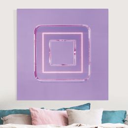 Bilderwelten Leinwandbild Neon Gamer Symbol Square
