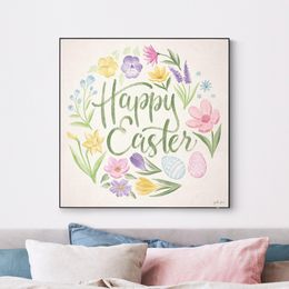 Wechselbild Frohe Ostern mit Tulpen