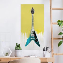 Bilderwelten Leinwandbild E-Gitarre auf Gelb