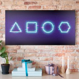 Bilderwelten Leinwandbild Geometrische Formen in Neonfarben