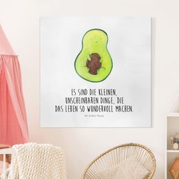 Bilderwelten Leinwandbild Tiere Abstrakt Aquarell gr&uuml;n - Mr. & Mrs. Panda - Avocado - Die kleinen Dinge - Spr&uuml;che XXL Kinderzimmer Baby M&auml;dchen Jungen