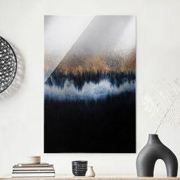 Glasbild Goldener Horizont