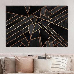Bilderwelten Akustikbild Schwarze Dreiecke Gold