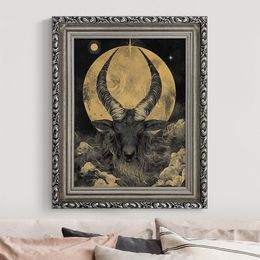 Bilderwelten Leinwandbild mit Barockrahmen Steinbock Sternzeichen