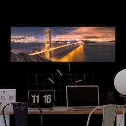 Bilderwelten LED-Wechselbild Golden Gate to Stars