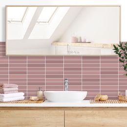 Wasserfeste Wandverkleidung Bad - Metro Fliesen - Altrosa - Wandpaneel statt Fliesen Unifarben Fliesenoptik rosa