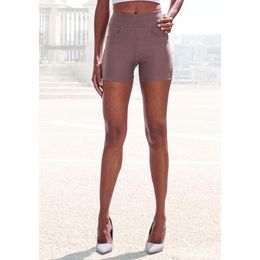 H.I.S. H.I.S Shorts im Schlupfhosen Style taupe 32/34 - N-Gr N-Gr 32/34 Kurze Jeggings mit bequemem Schlupfhosen Bund