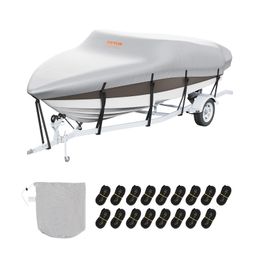 VEVOR Bootspersenning Abdeckplane Bootsplane, 701–731 cm Persenning Schlauchboot 600D Oxford-Gewebe Bootspersenning Abdeckung mit Aufbewahrungstasche 435 x 300 mm, Angelboot Bootsabdeckplane Grau