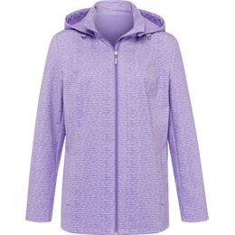 Damen Softshelljacke innen weich angeraut lavendel-flieder-bedruckt, Gr&ouml;&szlig;e 52