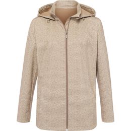 Damen Softshelljacke innen weich angeraut sesam-sand-bedruckt, Gr&ouml;&szlig;e 44