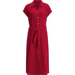 Damen Baumwollkleid in Musselin-Qualit&auml;t rot, Gr&ouml;&szlig;e 52