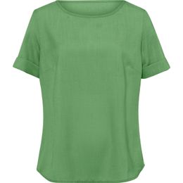 Damen Schlupfbluse in Leinen-Optik, pflegeleicht apfel, Größe 48