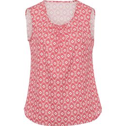 Damen Blusentop mit Minimal-Muster ecru-hummer-bedruckt, Gr&ouml;&szlig;e 38