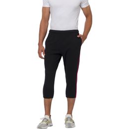 Herren 3/4-Hose mit Kontrast-Paspeln schwarz, Gr&ouml;&szlig;e 46