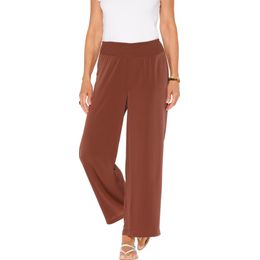 Damen Schlupfhose mit gesmoktem Bund rotbraun, Gr&ouml;&szlig;e 38