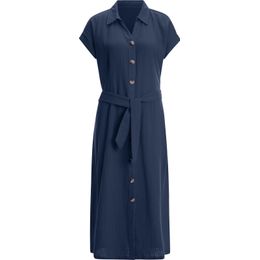 Damen Baumwollkleid in Musselin-Qualit&auml;t dunkelblau, Gr&ouml;&szlig;e 50