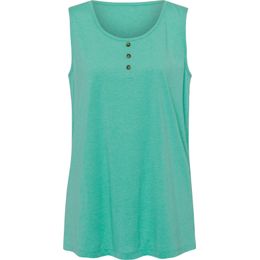 Damen Longtop in A-Form blaugrün-meliert, Größe 50