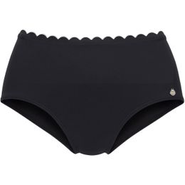 Lascana Damen Highwaist-Bikini-Hose, schwarz-wei&szlig;, Gr&ouml;&szlig;e 34