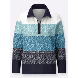 WITT Damen Sweatshirt mit Ringel-Druck, topas-marine, Gr&ouml;&szlig;e 48