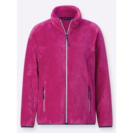 WITT Damen Fleecejacke mit Rei&szlig;verschluss-Taschen, magenta, Gr&ouml;&szlig;e 44