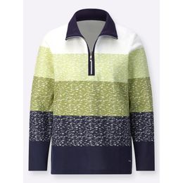 WITT Damen Sweatshirt mit Ringel-Druck, schilf-marine, Gr&ouml;&szlig;e 54