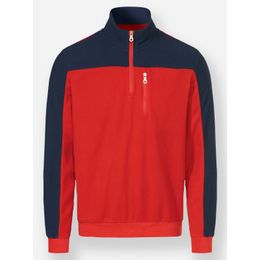 Catamaran Sports Herren Fleeceshirt mit Rei&szlig;verschluss-Brusttasche, dunkelblau-rot, Gr&ouml;&szlig;e 44/46