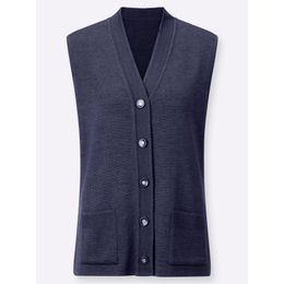WITT Damen Strickweste mit Merinowolle, marine, Gr&ouml;&szlig;e 46