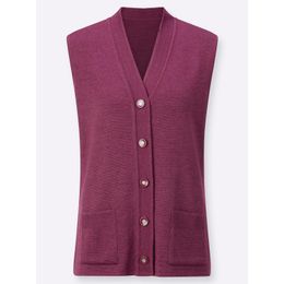 WITT Damen Strickweste mit Merinowolle, bordeaux, Gr&ouml;&szlig;e 50