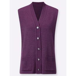 WITT Damen Strickweste mit Merinowolle, traube, Gr&ouml;&szlig;e 40