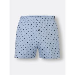 WITT Herren Boxershorts, bleu-bedruckt + marine-kariert, Gr&ouml;&szlig;e 6