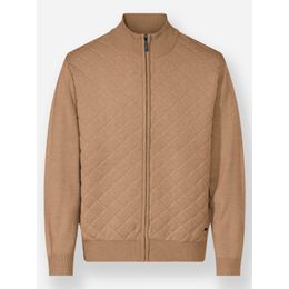 Marco Donati Herren Strickjacke mit Rei&szlig;verschluss, camel, Gr&ouml;&szlig;e 52