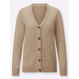 WITT Damen Strickjacke mit weichem Griff, beige, Gr&ouml;&szlig;e 40