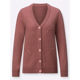 WITT Damen Strickjacke mit weichem Griff, rosenholz, Gr&ouml;&szlig;e 38