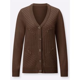 WITT Damen Strickjacke mit weichem Griff, schoko, Gr&ouml;&szlig;e 52