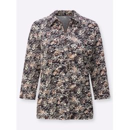 WITT Damen Poloshirt mit Viskose in ECOVERO-Qualit&auml;t, camel-schwarz-bedruckt, Gr&ouml;&szlig;e 40