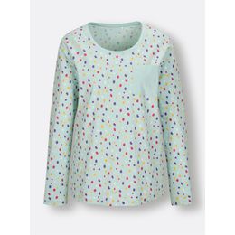 w&auml;schepur w&auml;schepur Damen Schlafanzug-Shirt, kalkmint-bedruckt, Gr&ouml;&szlig;e 40/42