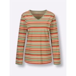 w&auml;schepur w&auml;schepur Damen Schlafanzug, eucalyptus-terra-gestreift, Gr&ouml;&szlig;e 36/38