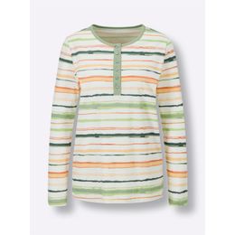 w&auml;schepur w&auml;schepur Damen Schlafanzug, ecru-eucalyptus-gestreift, Gr&ouml;&szlig;e 40/42