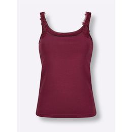 w&auml;schepur w&auml;schepur Damen Tr&auml;gerhemd mit Spitze an den Tr&auml;gern, bordeaux, Gr&ouml;&szlig;e 38