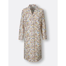 w&auml;schepur w&auml;schepur Damen Nachthemd, champagner-mittelblau-bedruckt, Gr&ouml;&szlig;e 40/42